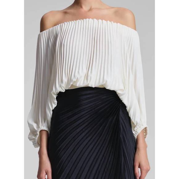 A.L.C. | Tops | New Alc Sienna Satin Pleated Off Shoulder Top In ...